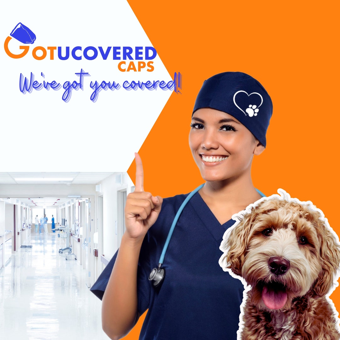 BULK CUSTOM Scrub Caps With Logo for Medical, Dental and Veterinary - Etsy