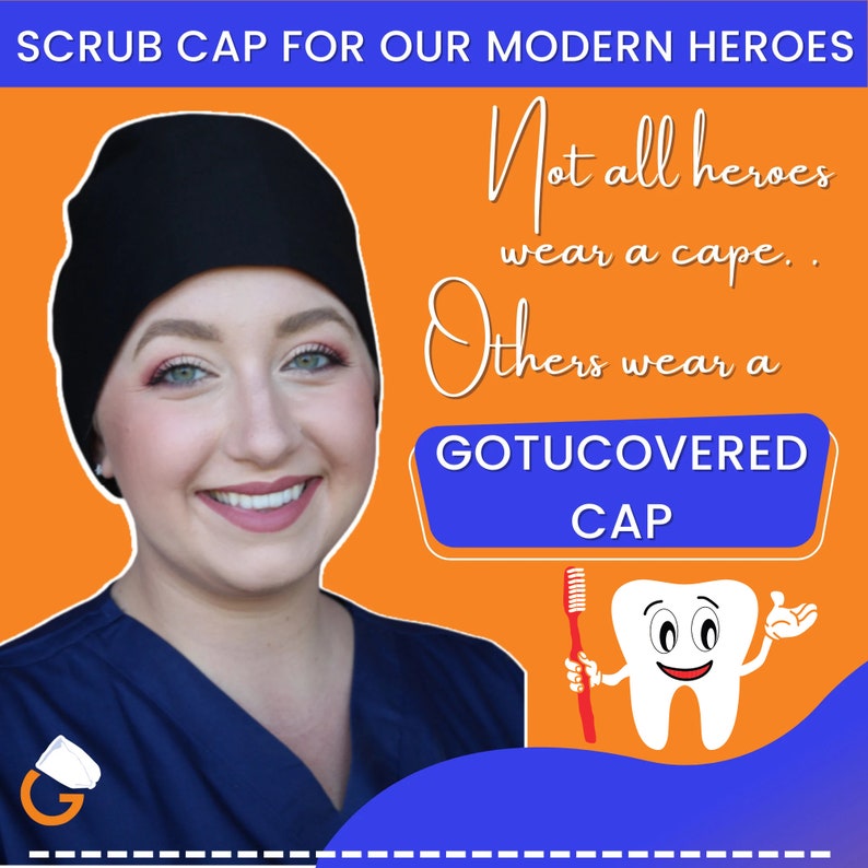 Custom Surgical Scrub Cap for Dentist Dental Hygienist Gift Dental ...