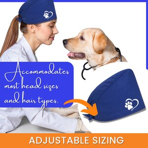 Animal-themed Vet Tech Scrub Hat | Paw Print Surgical Cap | Veterinary ...