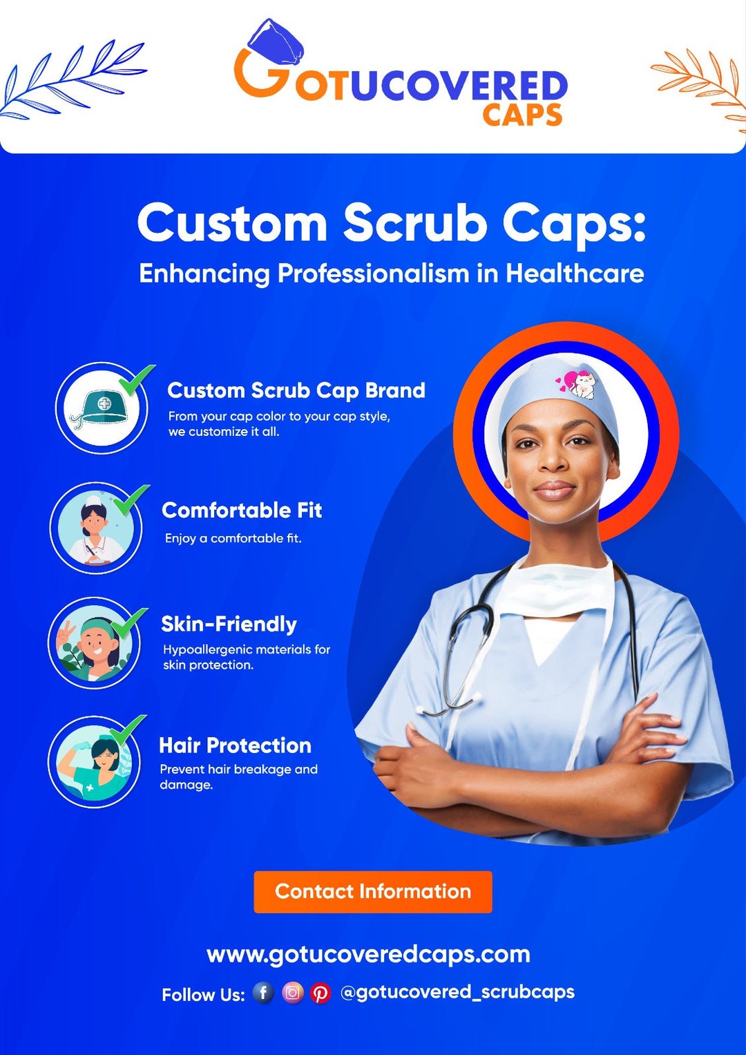 LOGO SCRUB Hats for University Medical Centers || Custom Scrub Caps for ...