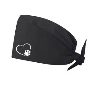 Animal-themed Vet Tech Scrub Hat | Paw Print Surgical Cap | Veterinary ...