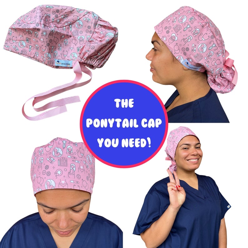 Pink Obgyn Vagina Ponytail Scrub Cap Fun Women's Surgical Hat - Etsy