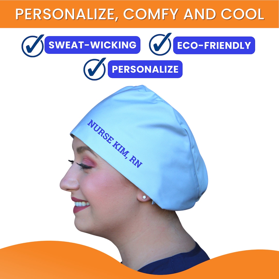 CUSTOM NURSE Gift || Surgical Scrub Cap for Nurses With Personalization ...