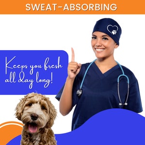 Animal-themed Vet Tech Scrub Hat | Paw Print Surgical Cap | Veterinary ...