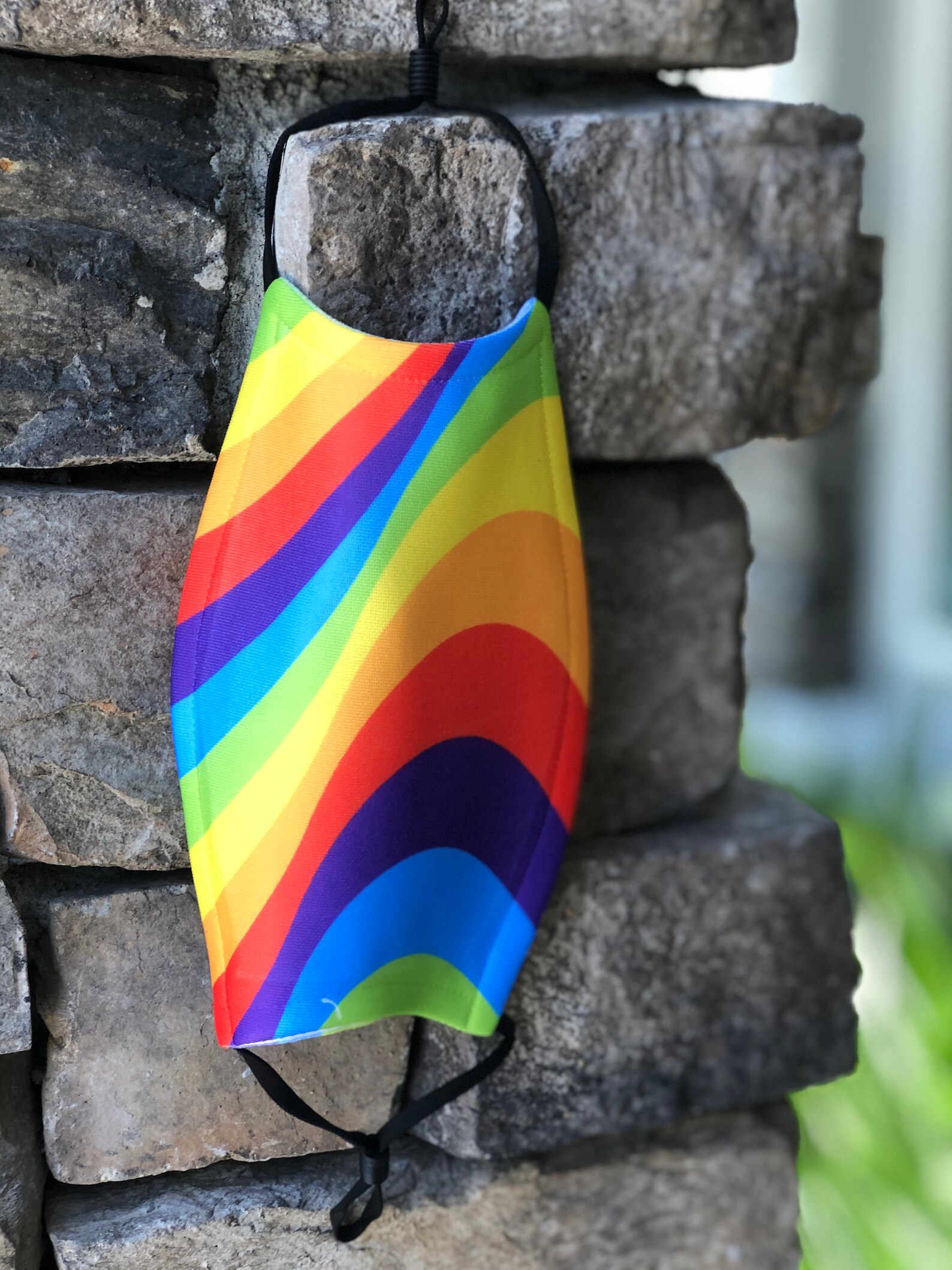 Rainbow Face Mask Colorful Face Mask With Pocket Filter | Etsy