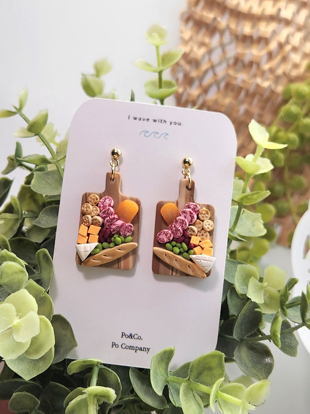 Handmade Clay Charcuterie Earrings Meat & Cheese Boards / Aretes De ...