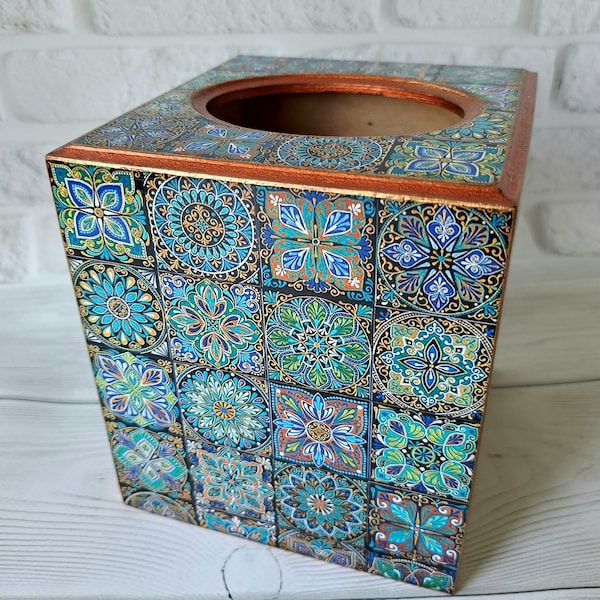 Stained Glass Tissue Box - Etsy