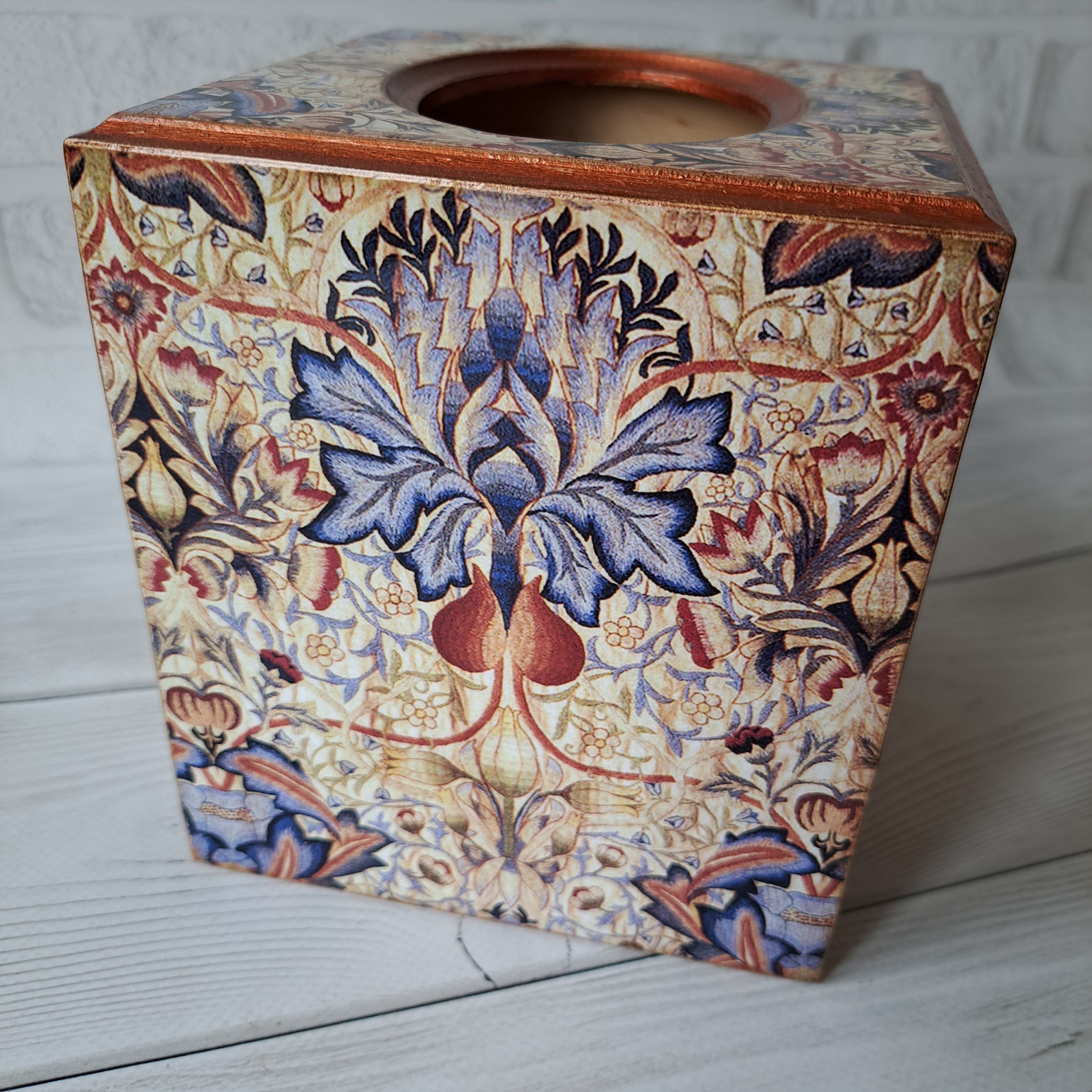 William Morris Tissue Box Wooden Tissue Storage Holder Napkin Case ...
