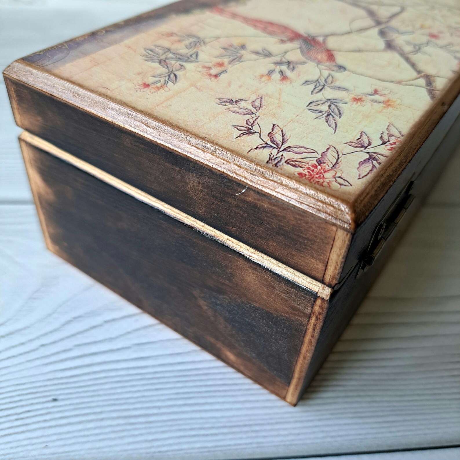 Chinese Wooden Tea Box Personalized Tea Bag Organizer Oriental Decor ...