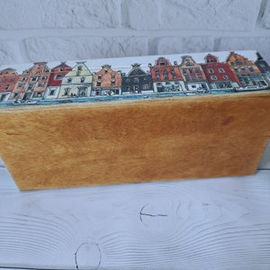 Personalized Wooden Tea Box Amsterdam Houses Tea Storage With Slots Tea ...