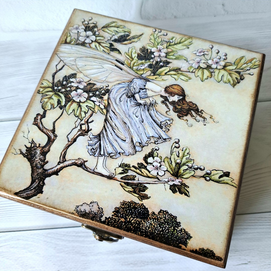 Personalized Wooden Keepsake Box Fairies Small Wooden Box With Lid ...