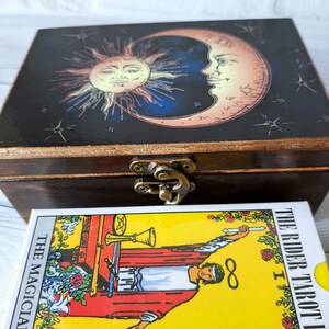 Personalized Tarot Card Box Moon Wooden Keepsake Box Sun Tarot Card ...
