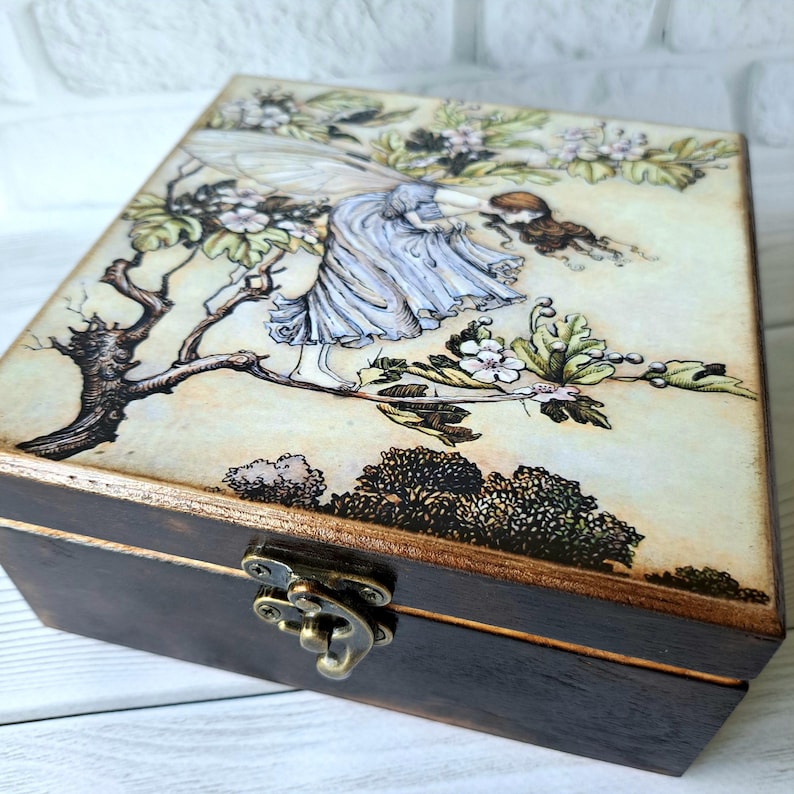 Engraved Memory Box Fairies Wooden Keepsake Box Arthur Rackham ...