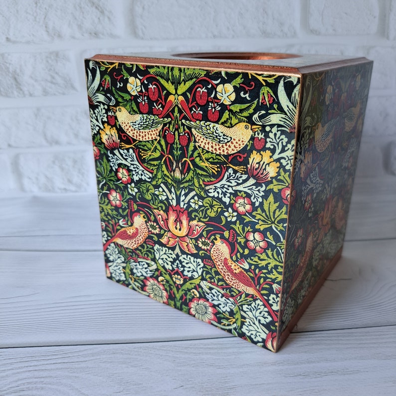 William Morris Tissue Box Wooden Tissue Storage Holder Strawberry Thief ...