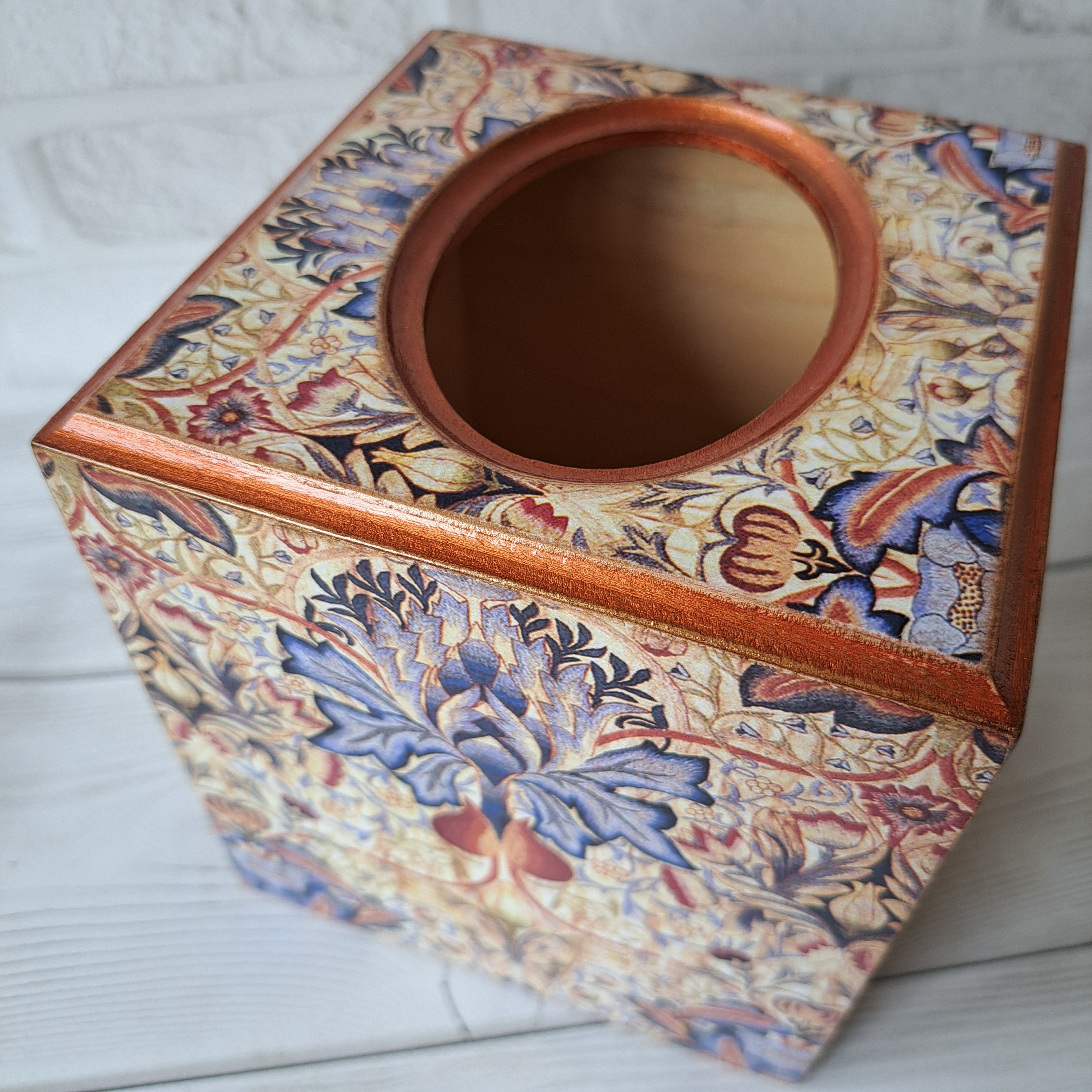 William Morris Tissue Box Wooden Tissue Storage Holder Napkin Case ...