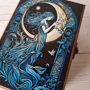 Personalized Large Tarot Card Box Manifestation Box Moon Tarot Card ...