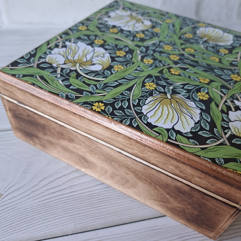 Personalized Wooden Tea Box William Morris Tea Storage Pimpernel Tea ...
