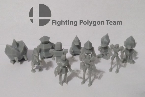 Super Smash Bros Fighting Polygon Team Tiny Miniature | Etsy