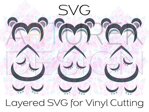 Layered SVG Bear Triplets Czech Folk Art | Etsy