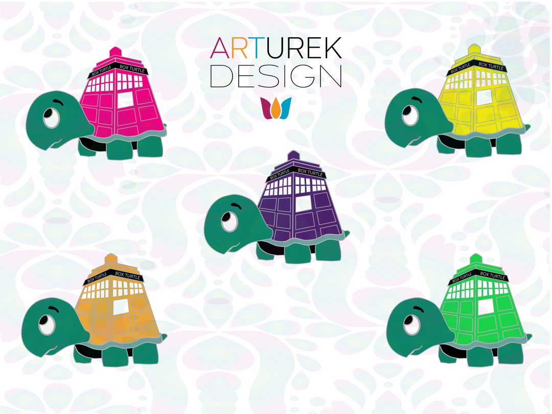 TORDIS Box Turtle Graphics - Pink, Purple, Green, Yellow, Orange - Etsy