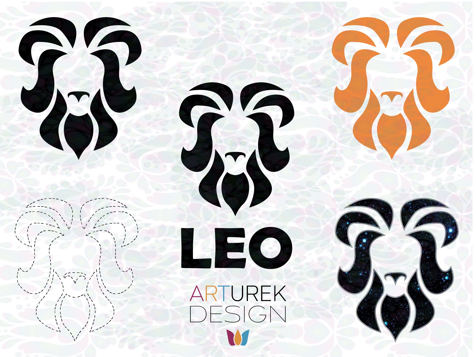 Leo Zodiac Transparent Graphic Set - Etsy UK