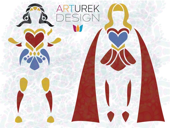 Wonder Woman Super Girl Vector SVG Motifs - Etsy