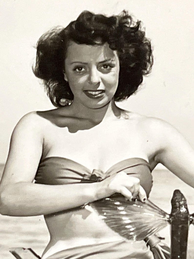 Rare Risque Mature Original Vintage & Antique FEMALE BEACH PHOTOGRAPHY Authentic Genuine Old ...