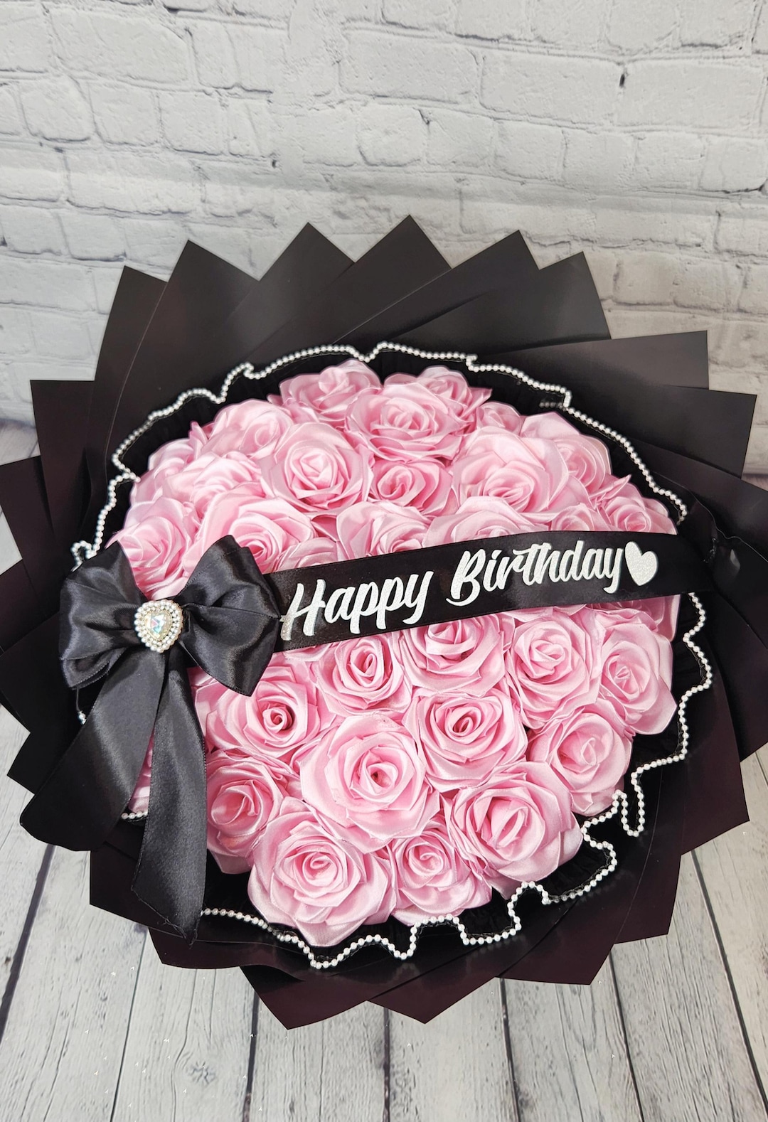 Eternal Rose Ribbon Bouquet - 2 Dozen Roses With Pearls, Tiara and ...