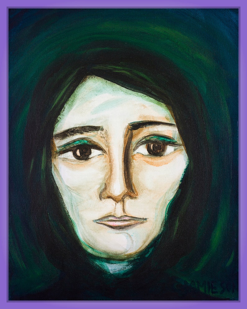 Face Woman Expressionism Sad woman Portrait of a | Etsy