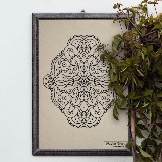 Tattoo Flash Mandala Tattoo Flash Digital Art Prints | Etsy