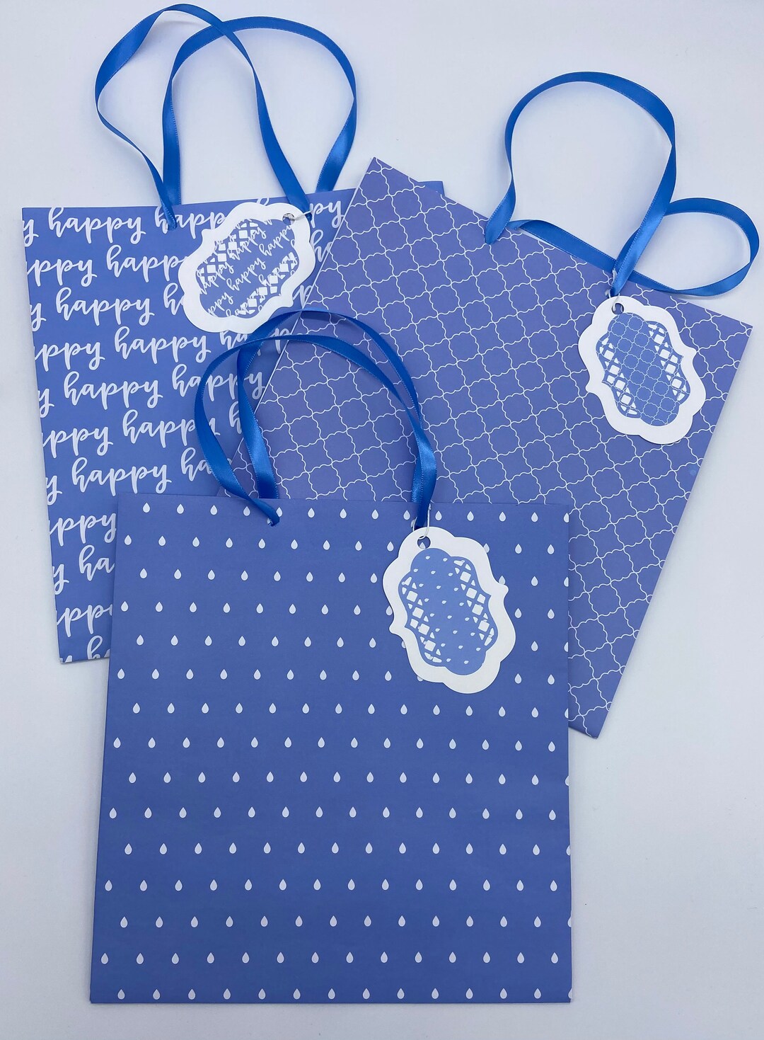 Blue Gift Bag Set - Etsy