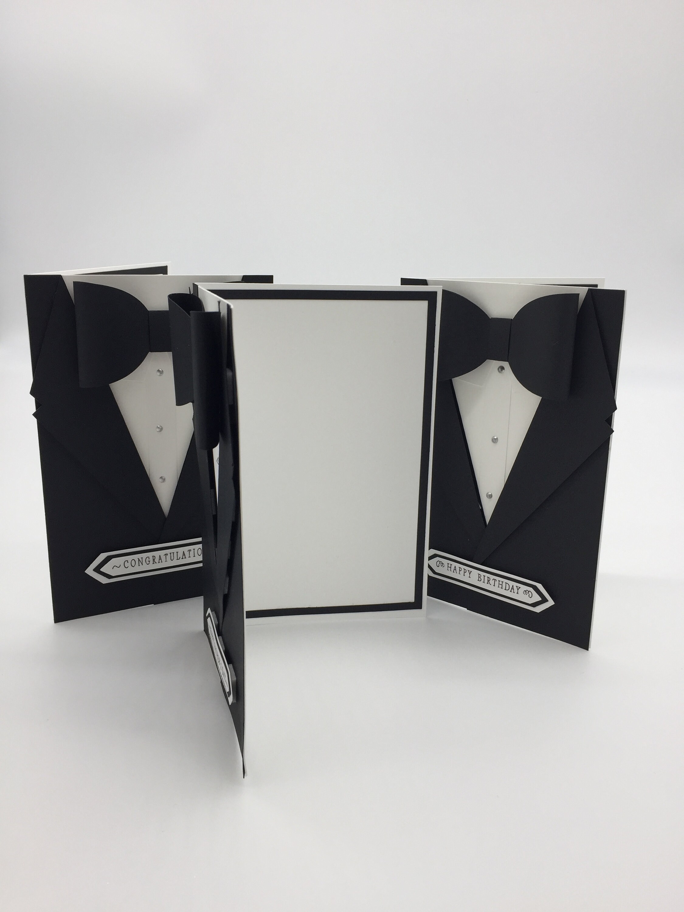Tuxedo card Masculine hand made blank inside - Etsy.de