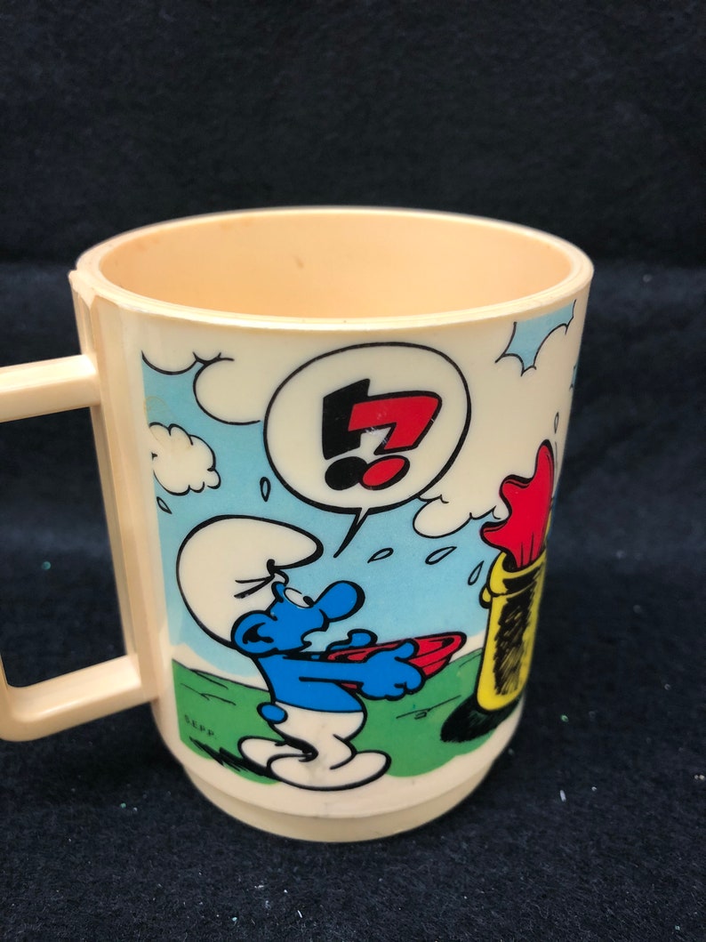 Smurfs Plastic Deka Cup/mug 1980s Vintage Plus 3 Smurf Figurines - Etsy