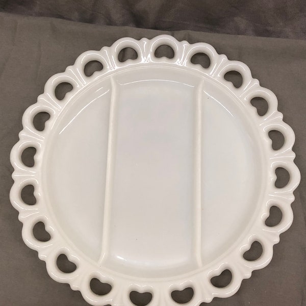 Milk Glass Platter - Etsy