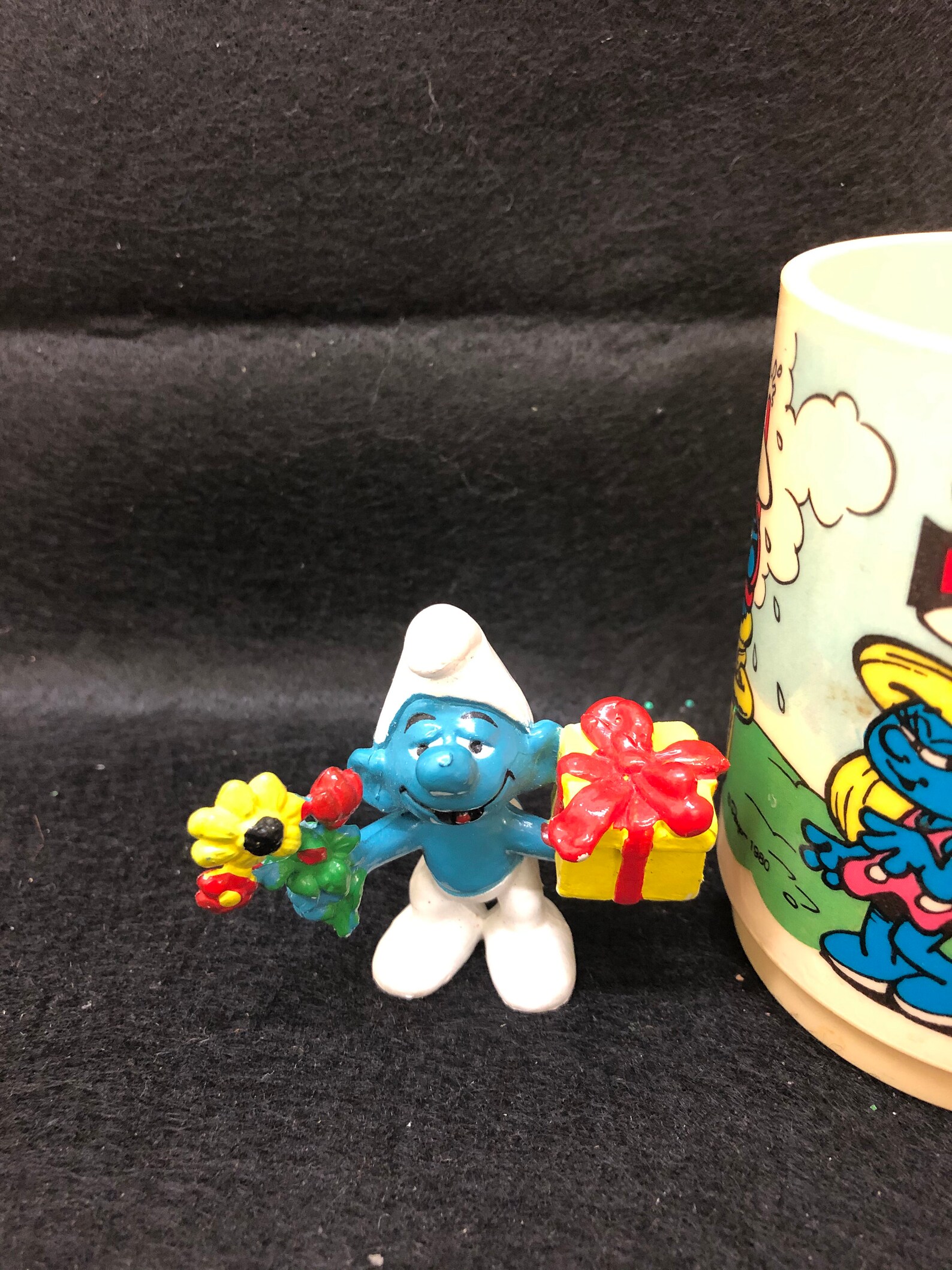 Smurfs Plastic Deka Cup/mug 1980s Vintage Plus 3 Smurf Figurines - Etsy