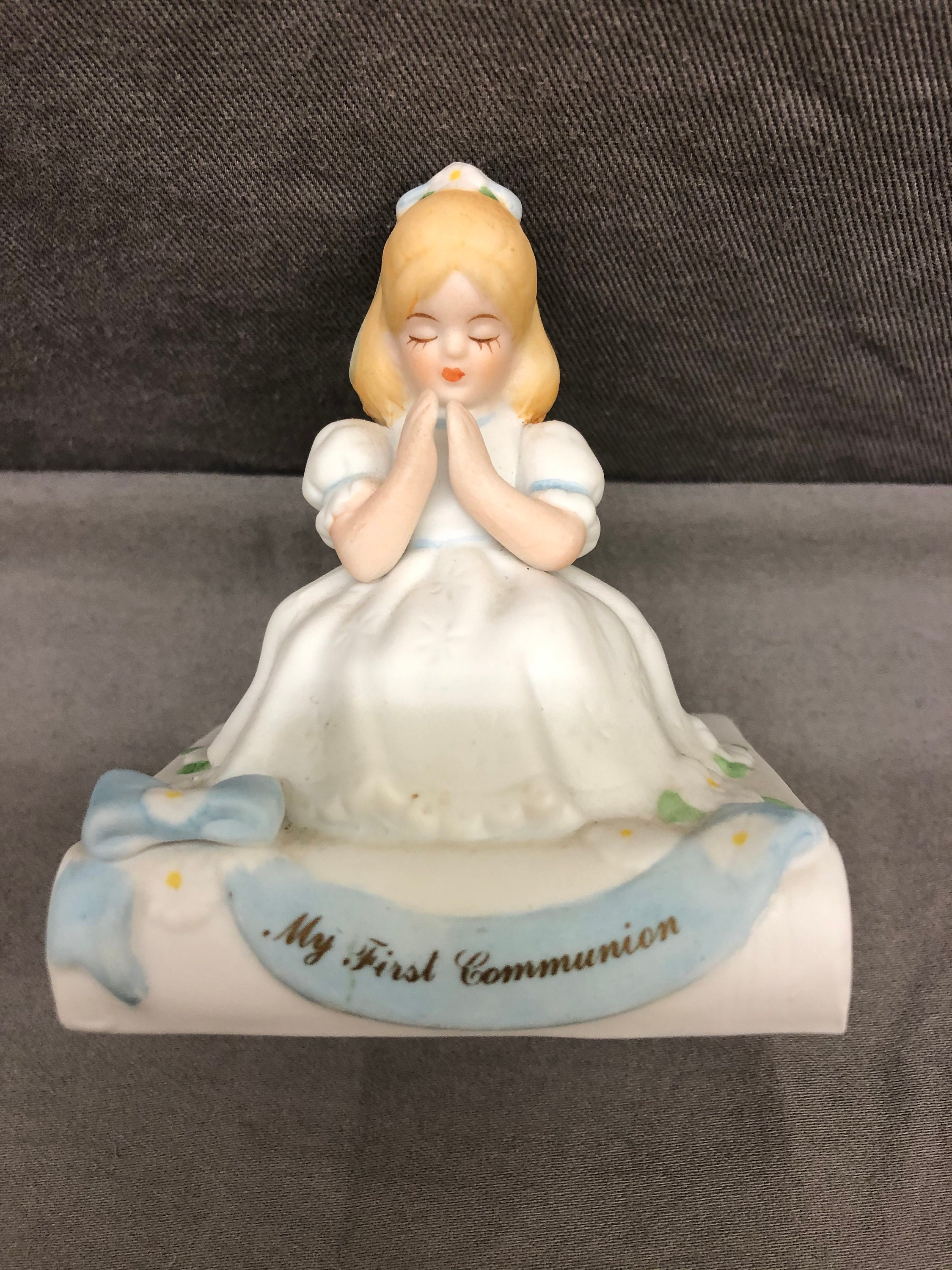 Vintage 1989 Enesco My First Communion Girl Praying Figurine Porcelain ...