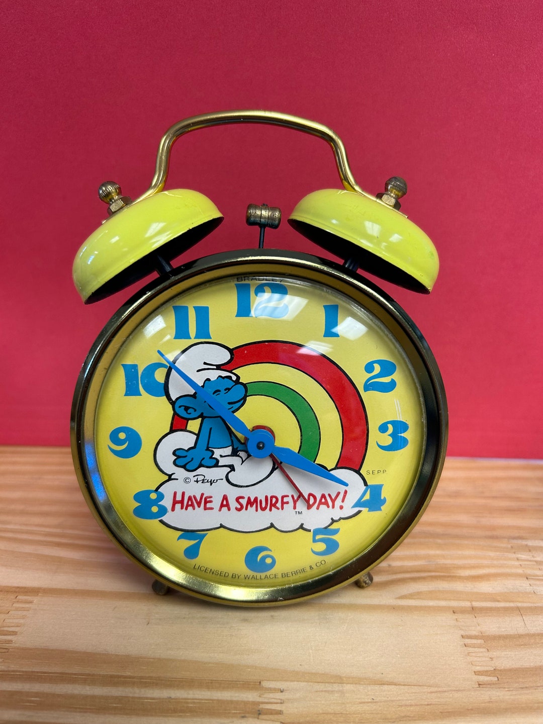 Rare Vintage Smurfs Metal Alarm Clock Have a Smurfy Day Tested, and ...