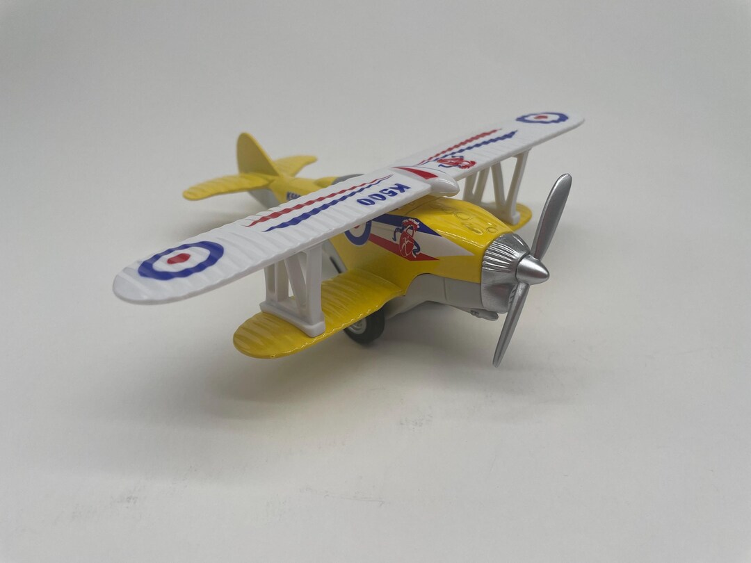 Yellow Show Flight Biplane Pullback Diecast - Etsy