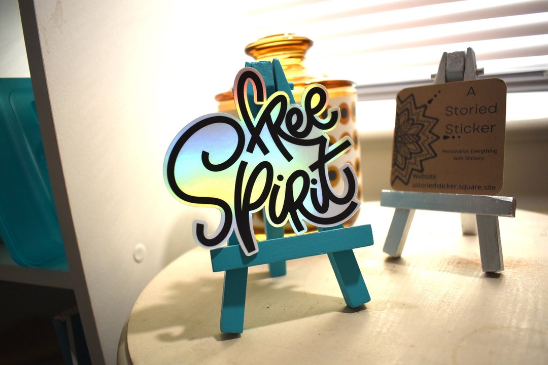 Holographic Free Spirit Sticker Water Bottle Sticker Laptop Decal Boho ...