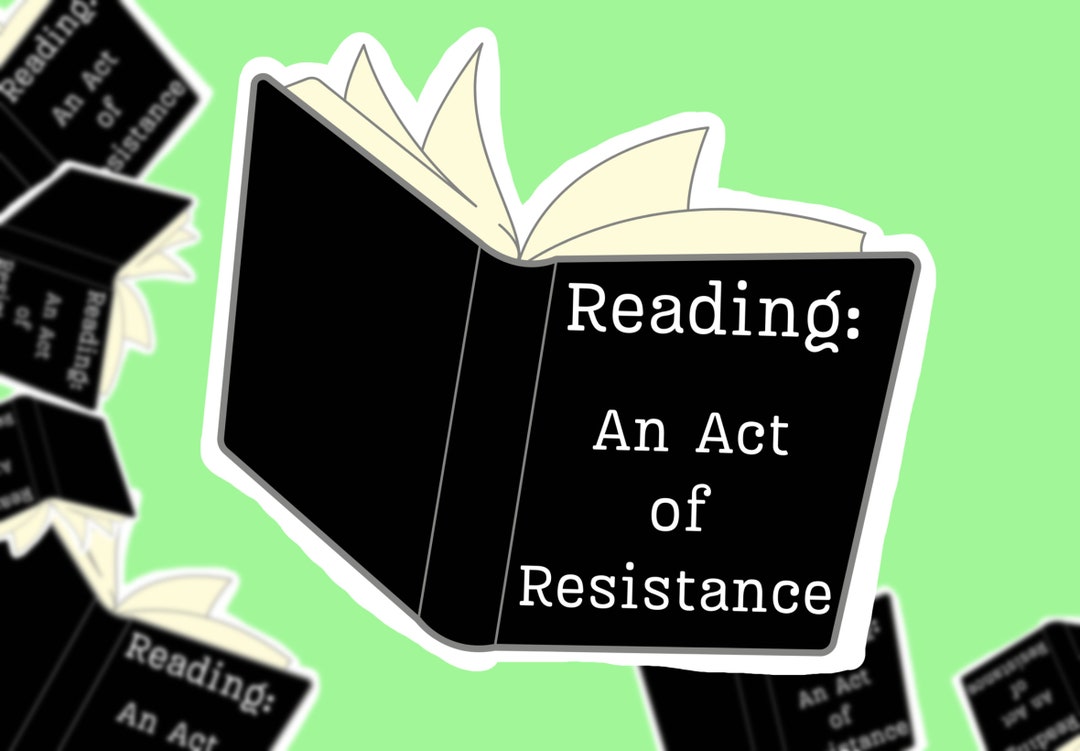 Reading: Resistance Sticker Water Bottle Sticker Die Cut Reader Booktok ...