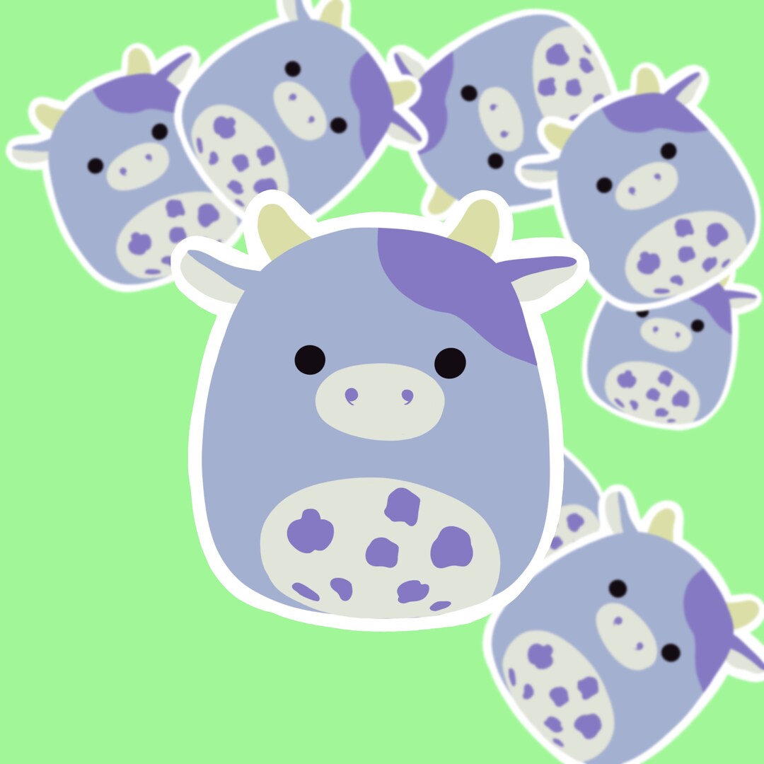 Purple Cow Squishmallow | Sticker | Water Bottle Sticker | Laptop | Die ...