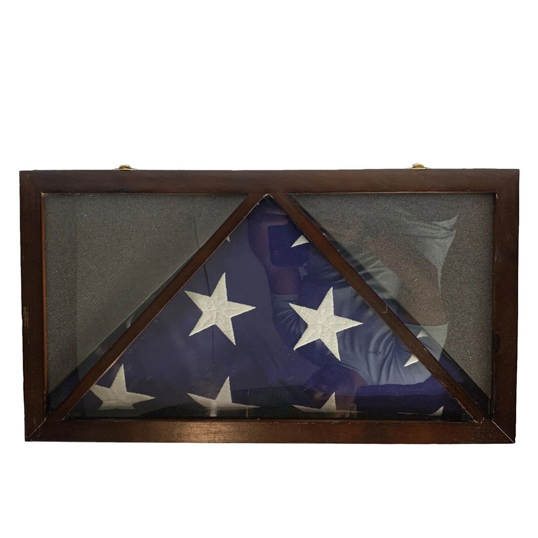 Military Shadow Box Flag and Medal Display Case 22 X 12 New W/ Issues ...