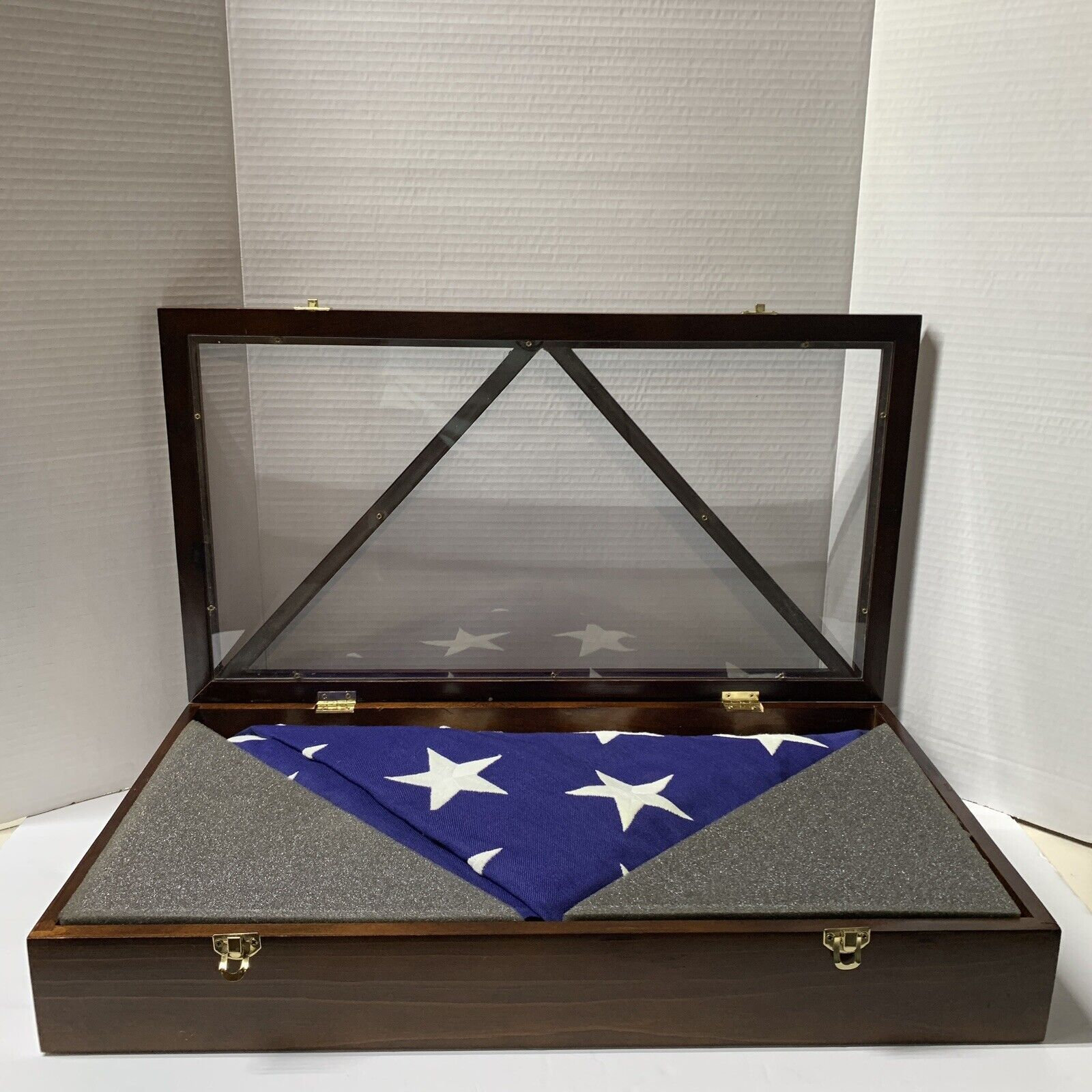 Military Shadow Box Flag and Medal Display Case 22 X 12 New W/ Issues ...