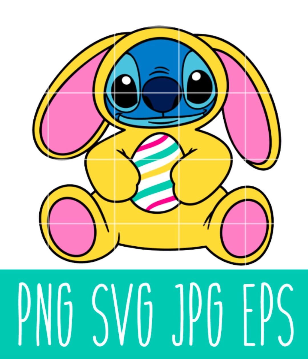 Stitch Easter Bunny Svg, Easter Bunny Svg, Happy Easter Svg, Easter Egg Svg, Cricut, Silhouette ...