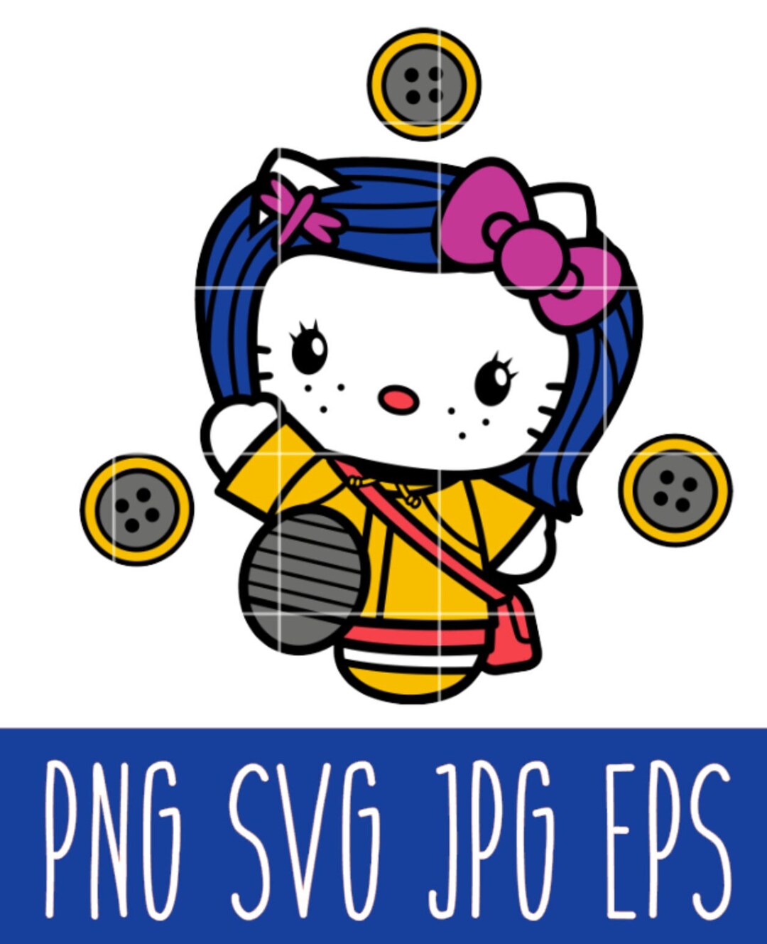 Kitty Coraline Svg, Coraline Button Eyes Svg, Halloween Svg, Horror ...