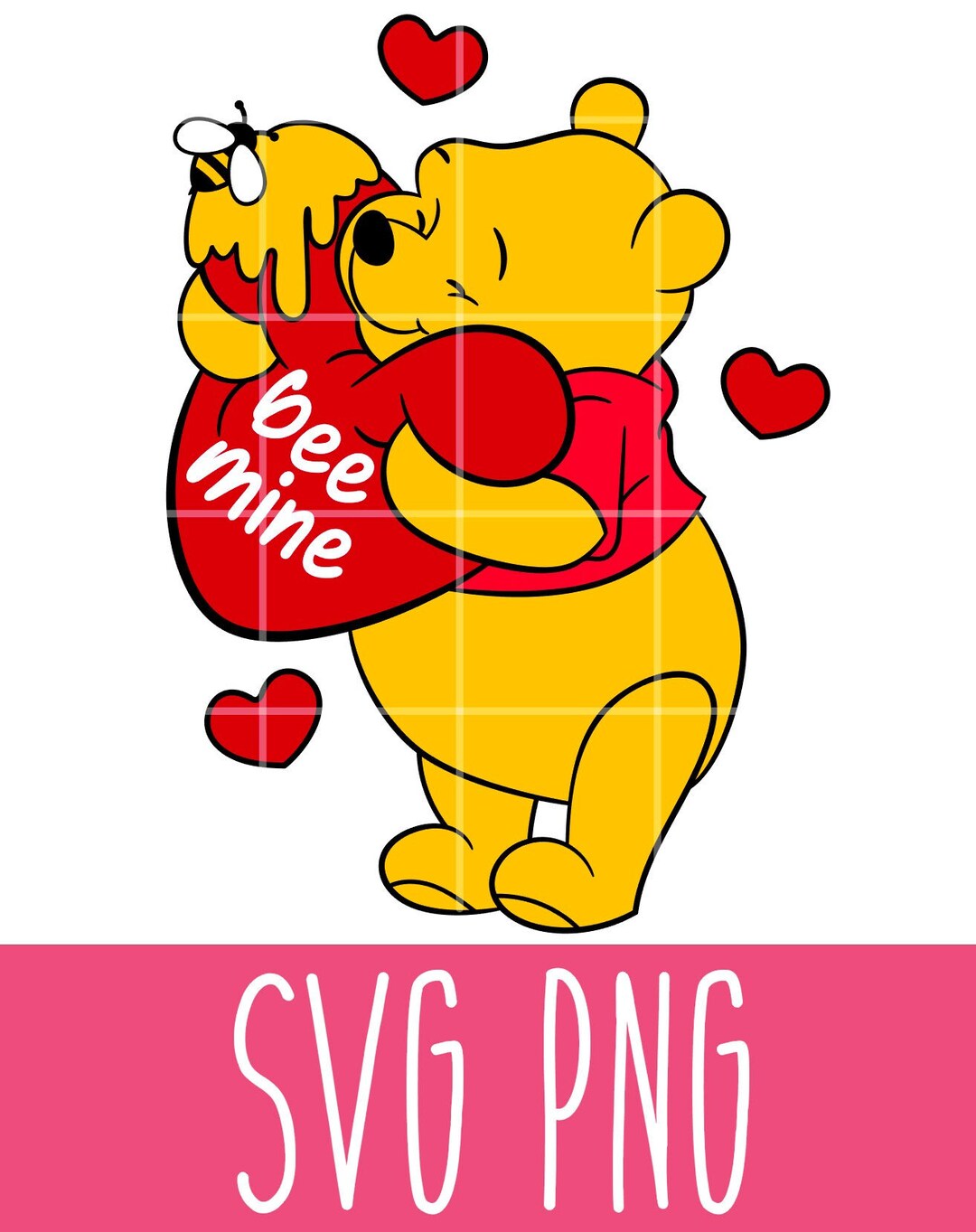Bee Mine Winnie Pooh Bear Svg, Love Svg, Valentines Day Svg, Cute ...