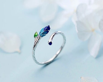 Blue Rose Ring | Etsy