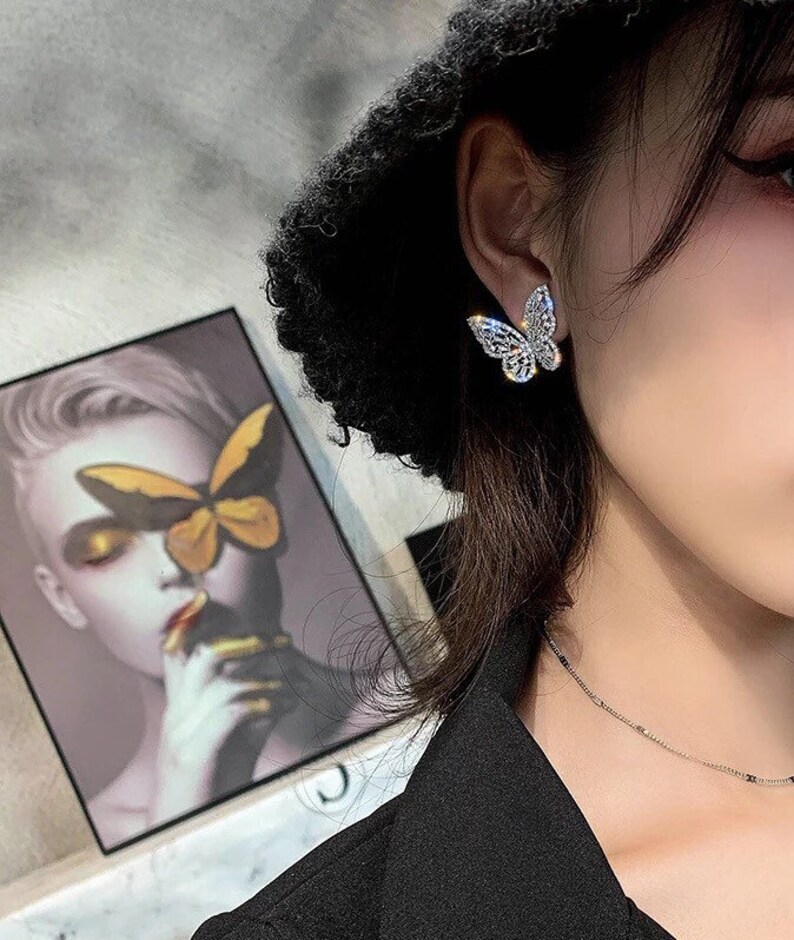 Butterfly Premium Luxury Zircon Earrings Butterfly Earrings - Etsy UK
