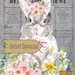 Easter Spring Pink Bunny Floral French Ephemera Printable Digital Image ...