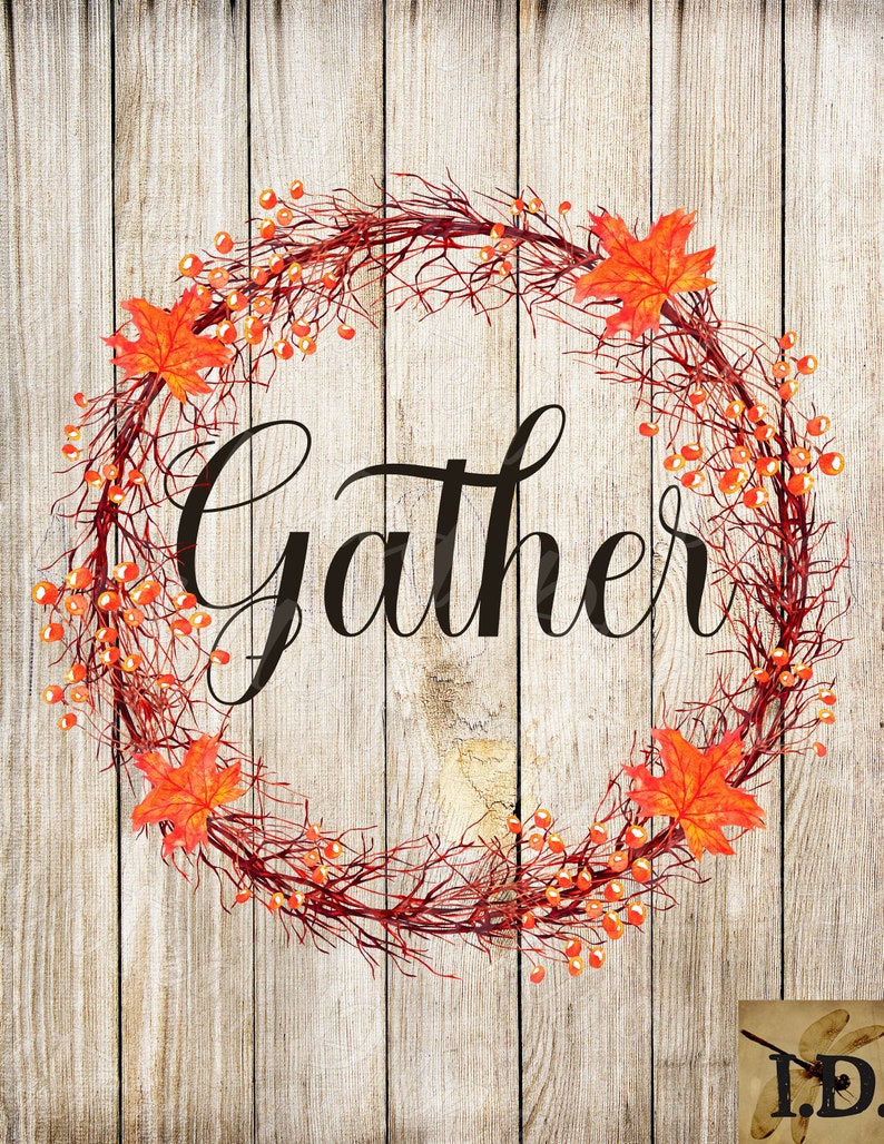 Autumn Fall Farmhouse "grateful" Printable Instant Digital Download ...
